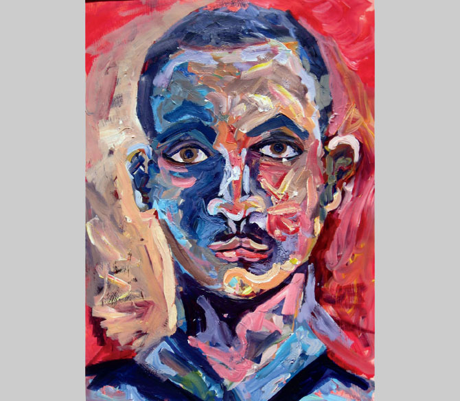 Abstract Watercolor Self Portrait